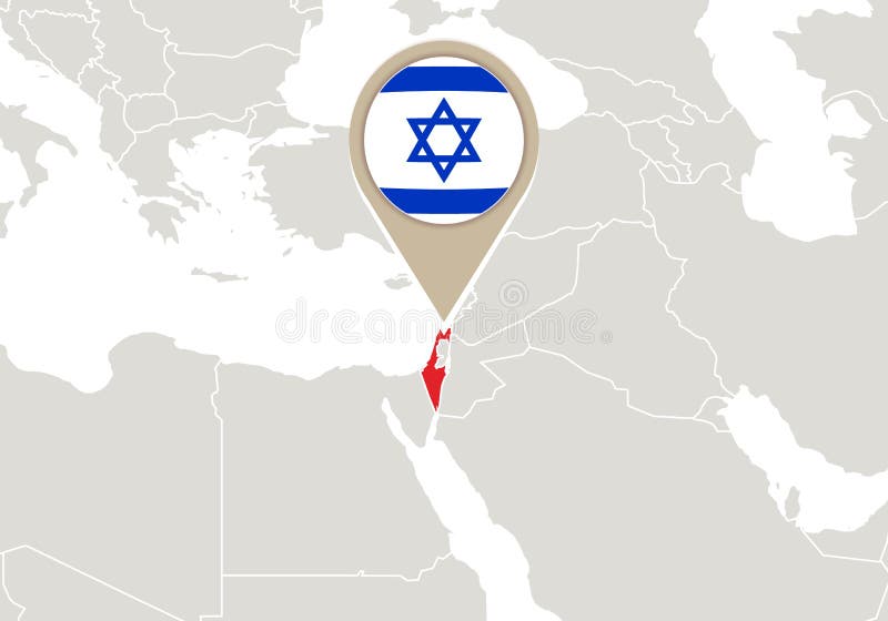 Israel en mapa del mundo ilustración del vector. Ilustración de ...