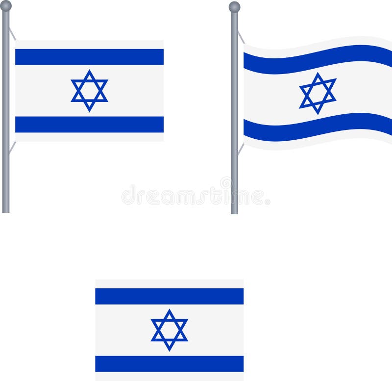 A set of flags of israel stock vector. Illustration of country - 372106601