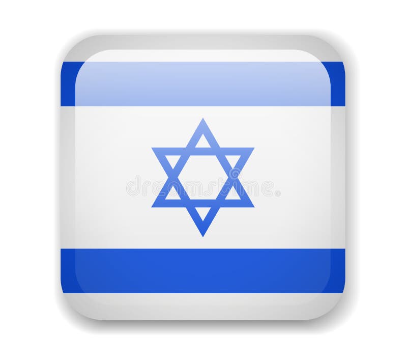 Israel Flag. Bright Square Icon on a White Background Stock Vector ...