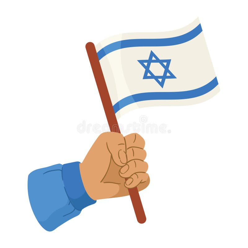 Israel flag in hand stock illustration. Illustration of pole - 293153063
