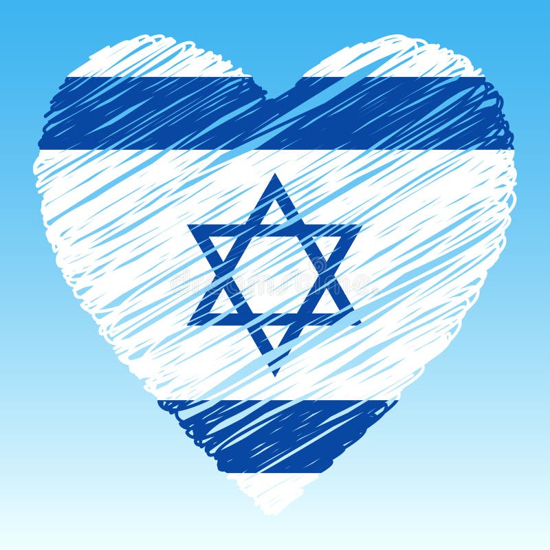 Israel Flag, Heart Shape, Grunge Style Stock Vector - Illustration of ...