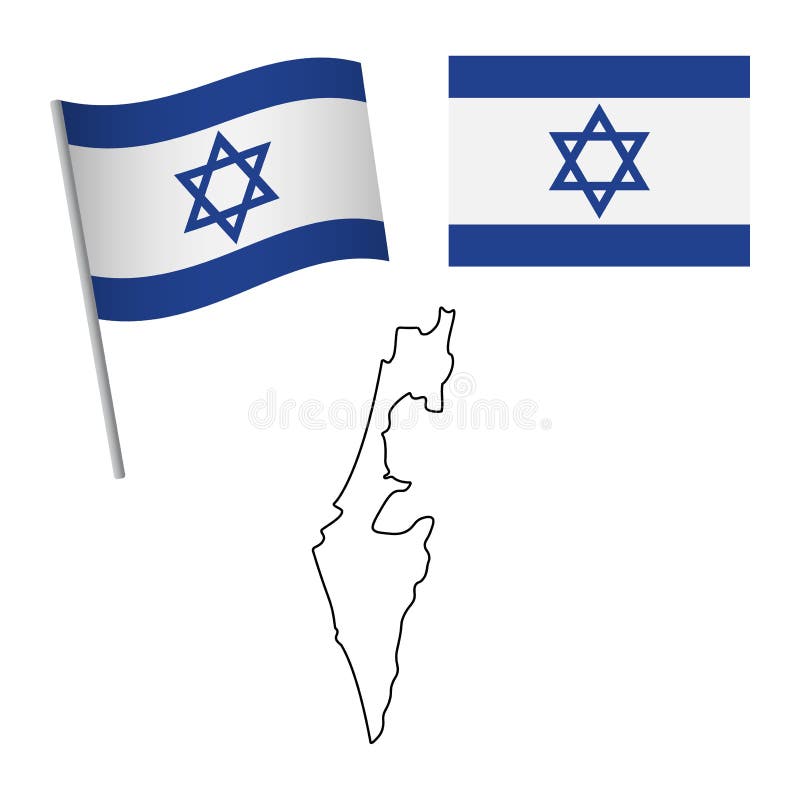 Israel flag and map stock illustration. Illustration of official ...