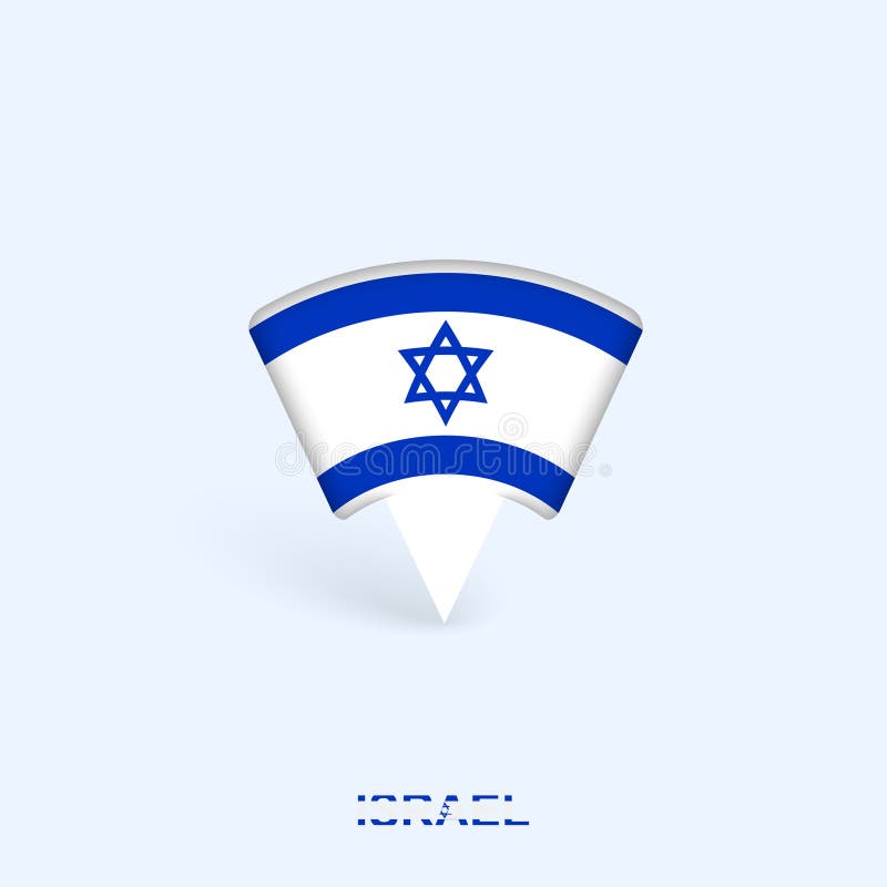 Israel Flag Map Pointer Design with Shadow Stock Illustration ...