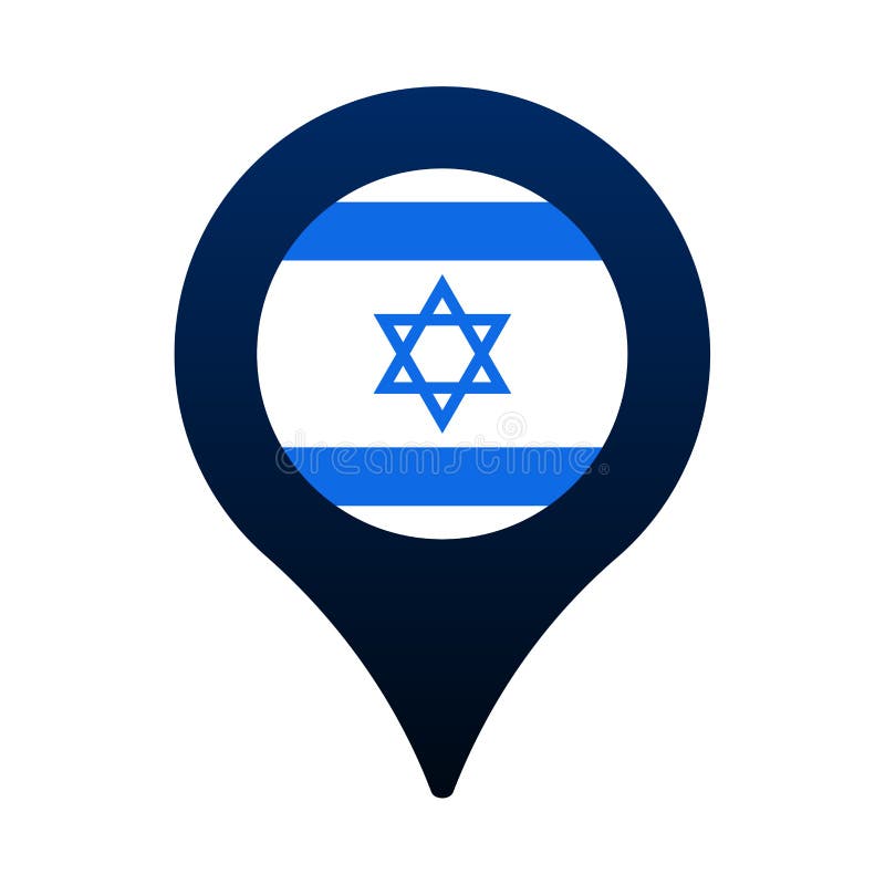 Israel Flag and Map Pointer Icon. National Flag Location Icon Vector ...