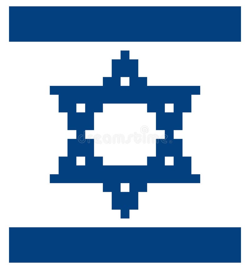 Israel Flag Pixel Art on White Background Stock Illustration ...