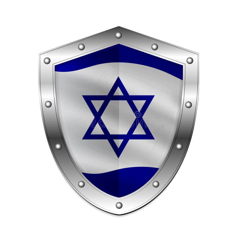 Israel Flag on Shield Vector Illustration Stock Vector - Illustration ...