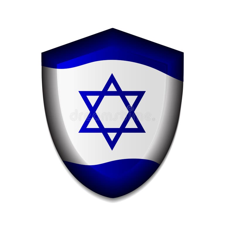 Israel Flag on Shield Vector Illustration Stock Vector - Illustration ...