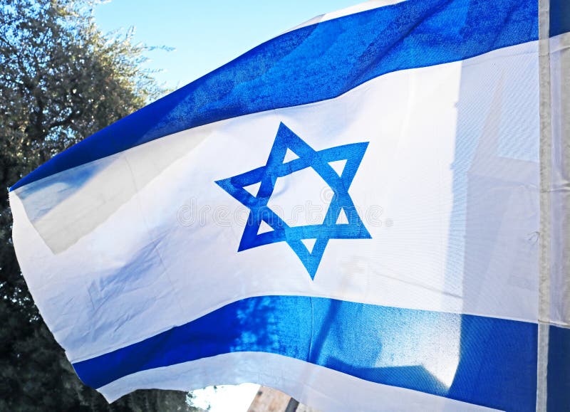 Israel Flag. White and Blue Colors Stock Image - Image of travel ...