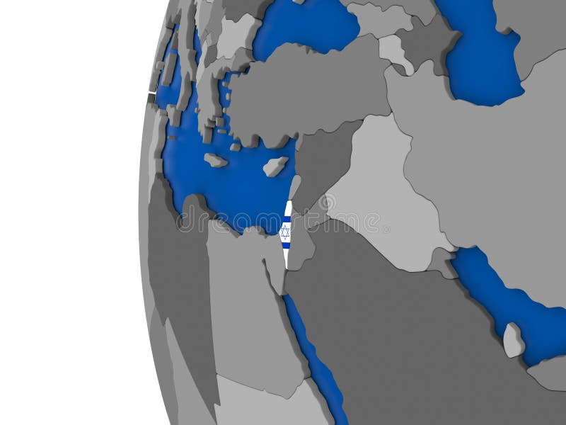 Israel on globe stock illustration. Illustration of israel - 84444915
