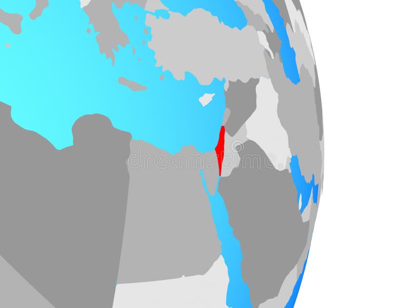 Israel on globe stock illustration. Illustration of render - 128333340