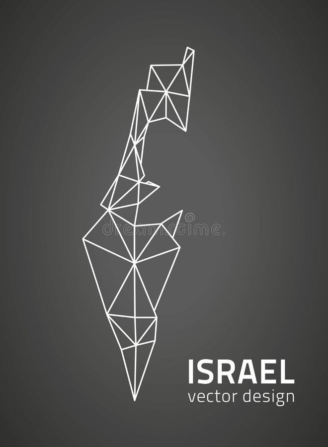 Israel Black Triangle Vector Mosaic Outline Map Stock Vector ...