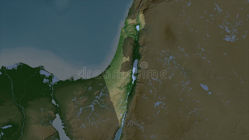 Israel highlighted. Pale stock illustration. Illustration of atlas ...