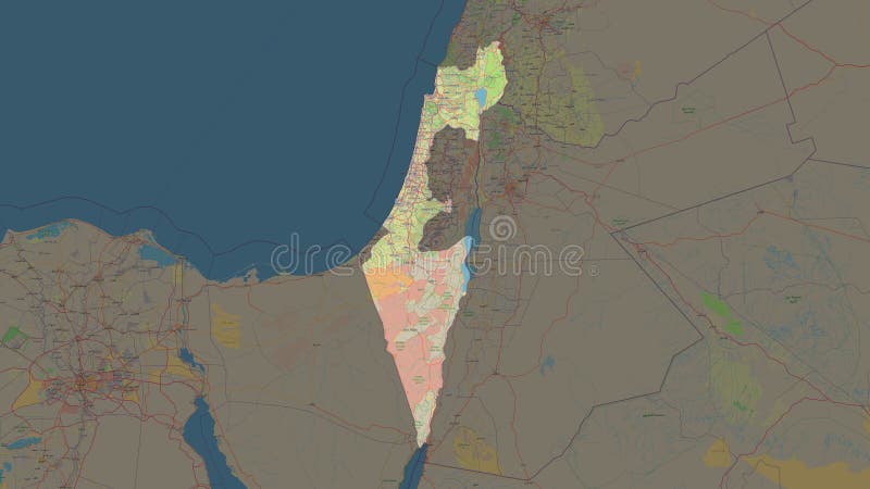 Israel Highlighted. Topo Standard Stock Illustration - Illustration of ...