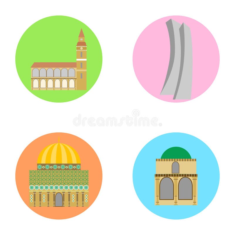 Israel icons set stock vector. Illustration of design - 96698872