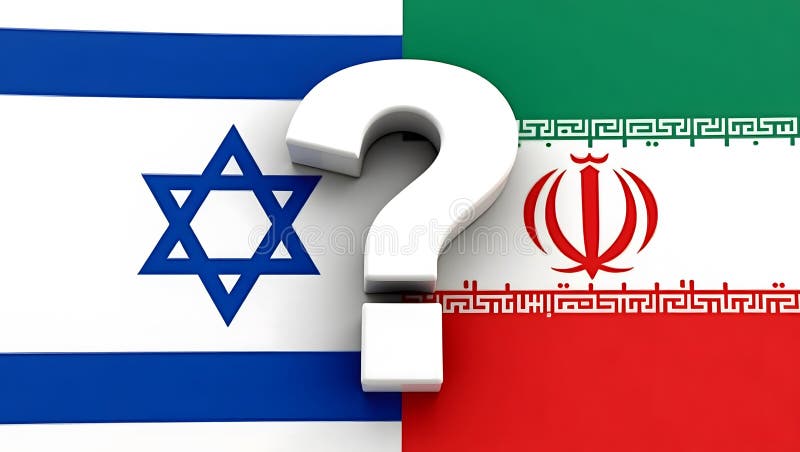 Israel Iran Question Mark Symbol Israel Flag Iran Flag Stock ...