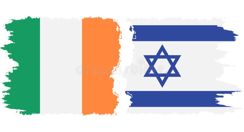 Israel and Ireland Grunge Flags Connection Vector Stock Vector ...