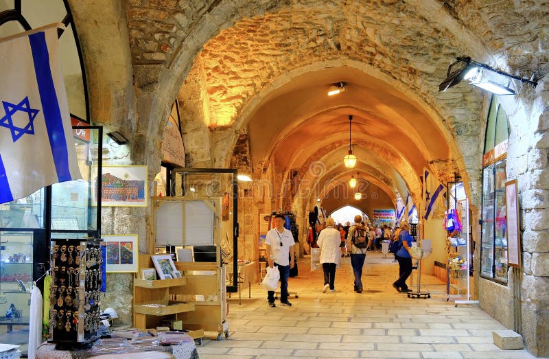 Israel. Jerusalem. Shops with Souvenirs in the Old City of Jerusalem ...