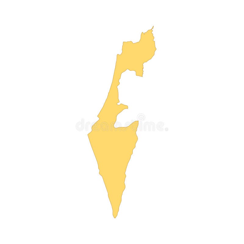 Israel Map Color Line Element. Border of the Country Stock Vector ...