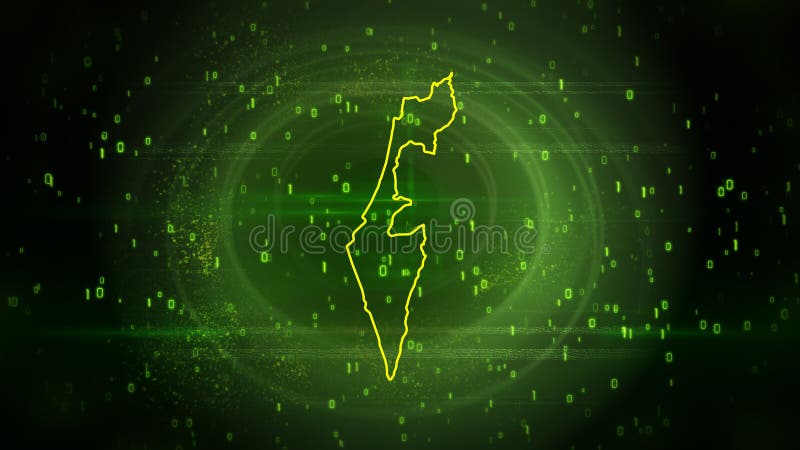 Israel Map on Digital Background Stock Illustration - Illustration of ...