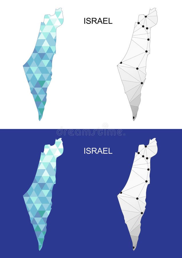 Israel Map in Geometric Polygonal Style. Abstract Gems Triangle. Stock ...