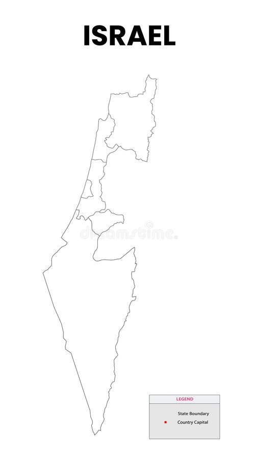 Israel Map. Outline State Map of Israel Stock Vector - Illustration of ...