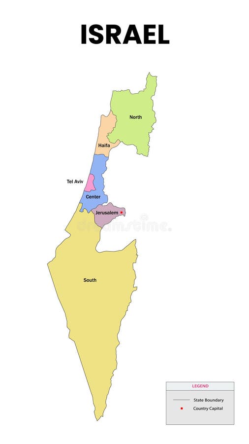 Israel Map. State and District Map of Israel Stock Vector ...