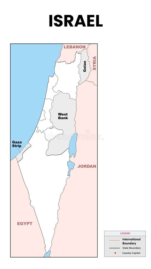 Israel Map. State and District Map of Israel Stock Vector ...