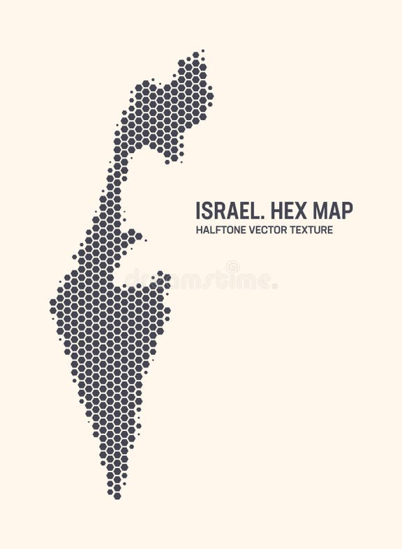 Israel Map Vector Hexagonal Half Tone Pattern Isolated on Light ...