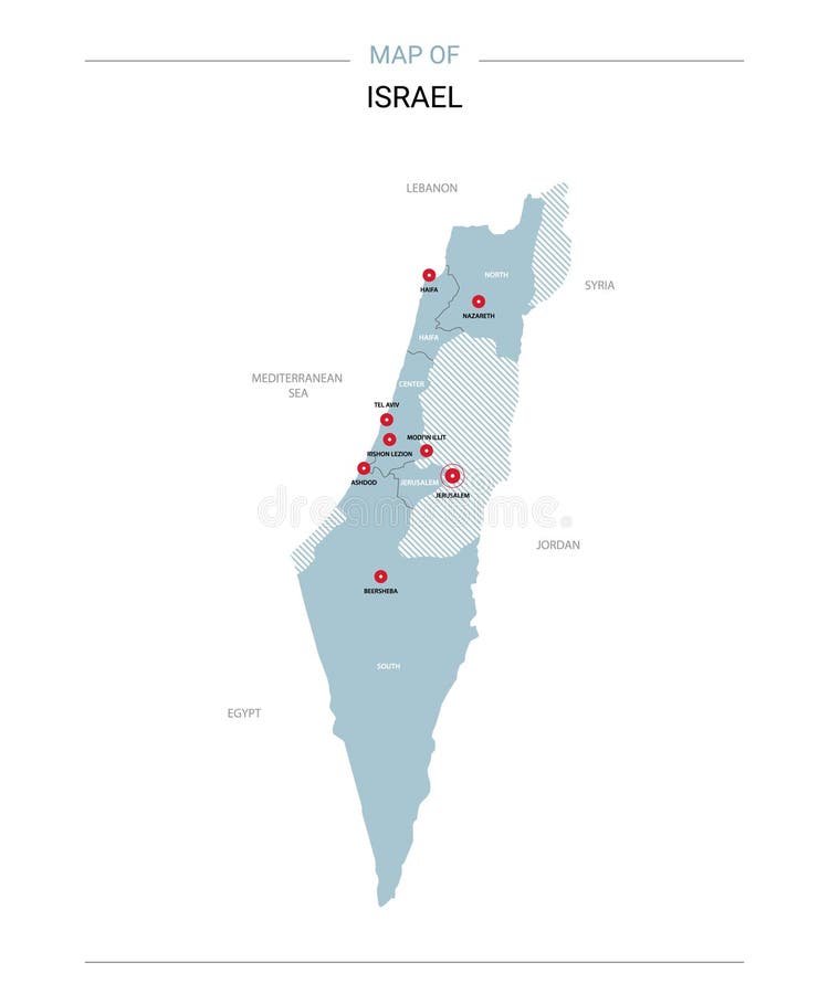Vector Map of Israel. High Detailed Country Map with Division, Cities ...
