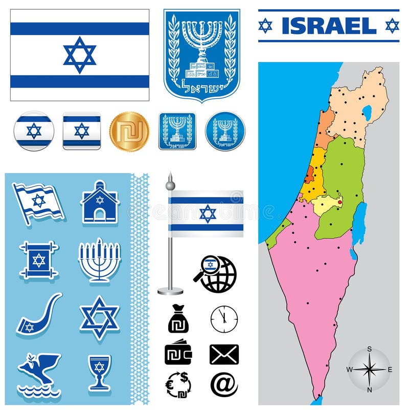 Israel map stock vector. Illustration of artwork, israel - 14498626
