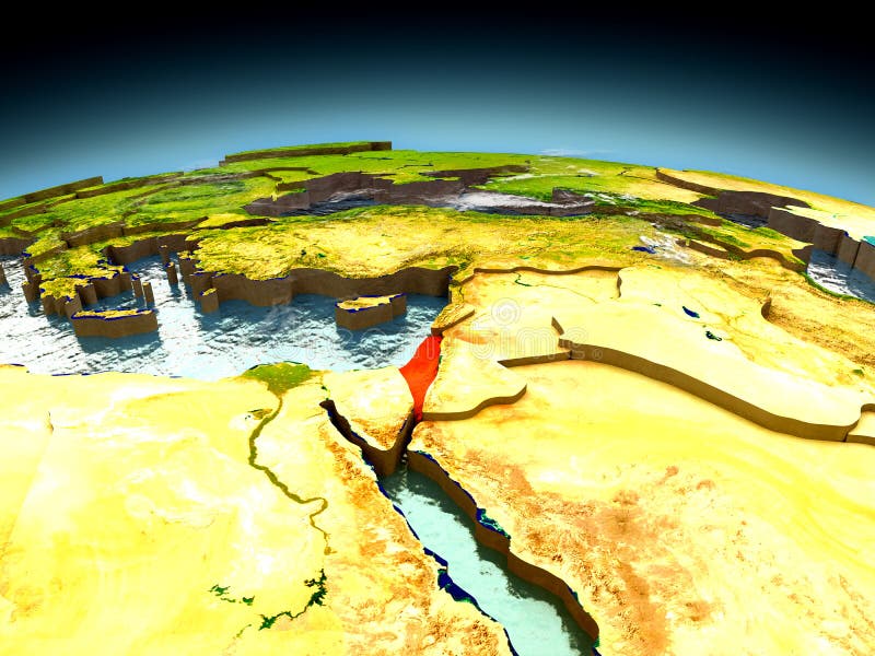 Israel on model of Earth stock illustration. Illustration of israeli ...