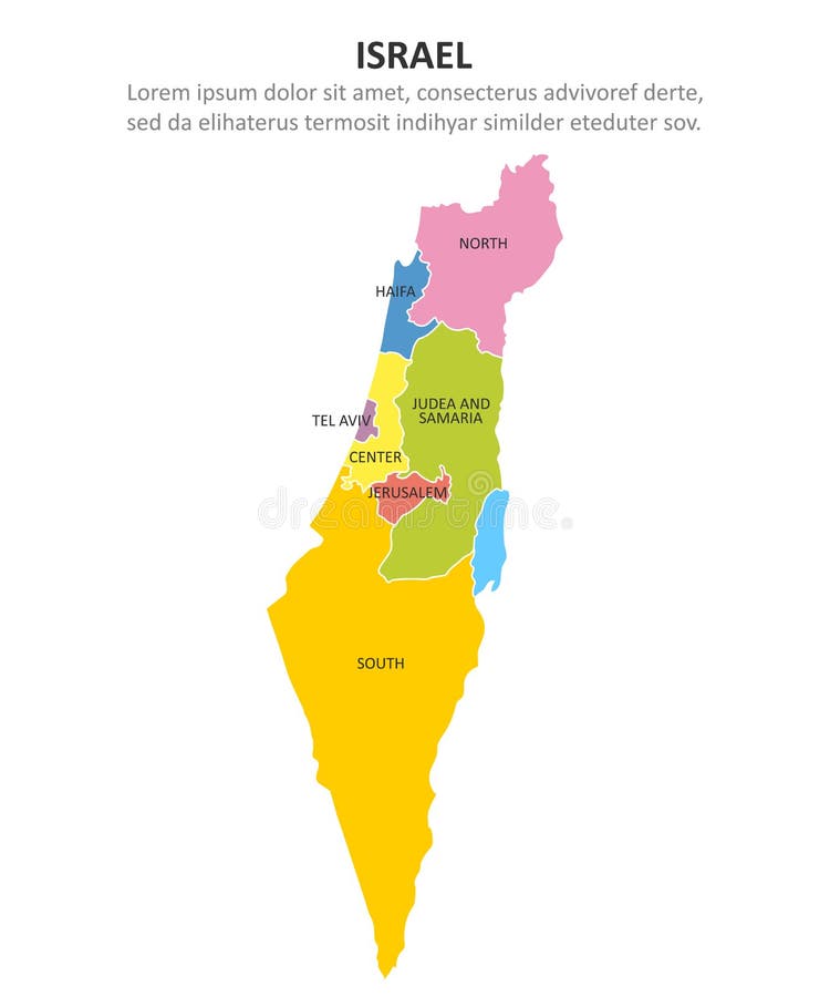 Israel Vector Map With Regions Stock Vector - Illustration of political ...