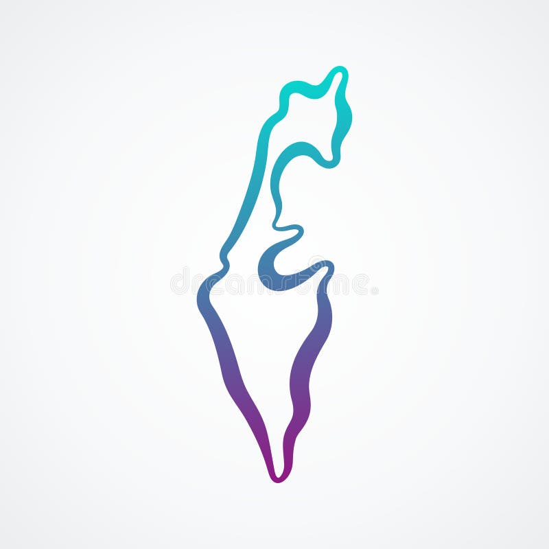 Israel Map Shape Outline Blue Stock Illustrations – 257 Israel Map ...