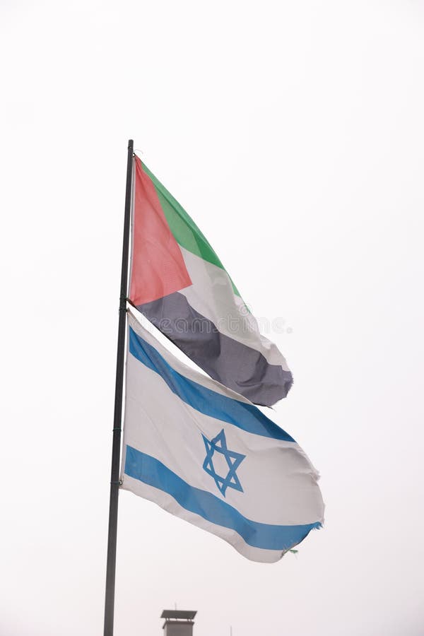 Israel and Palestine Flag Together in the Wind Stock Image - Image of ...