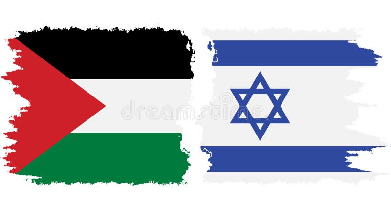 Israel and Palestine Grunge Flags Connection Vector Stock Vector ...