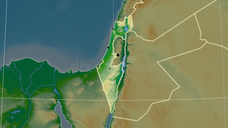 Israel - Physical. Composition, Borders Stock Illustration ...