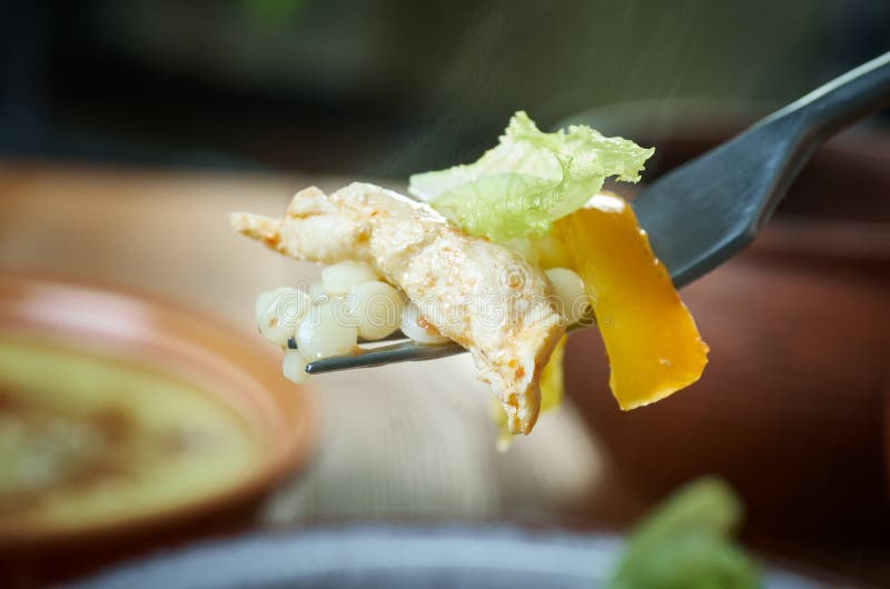 Israel Ptitim Casserole with Chicken and Vegetables Stock Photo - Image ...