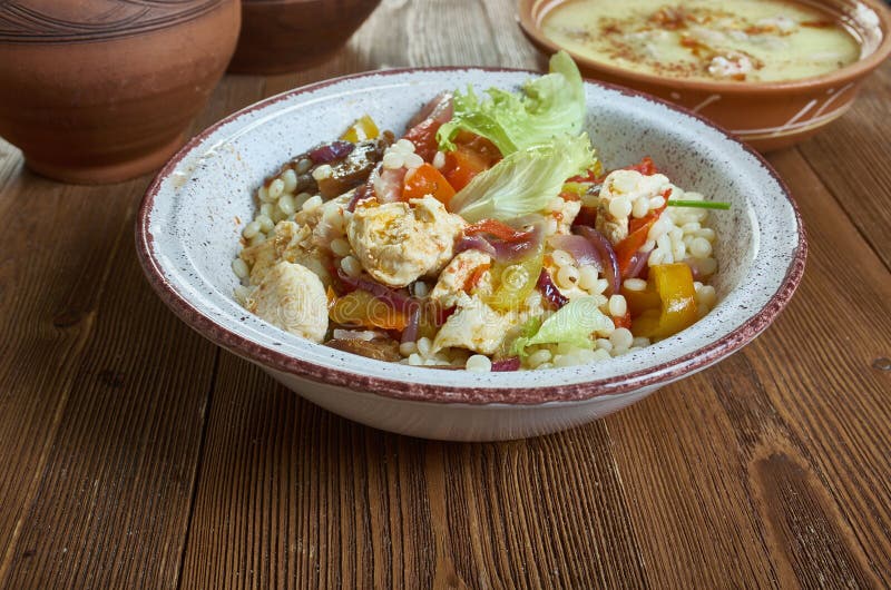 Israel Ptitim Casserole with Chicken and Vegetables Stock Image - Image ...