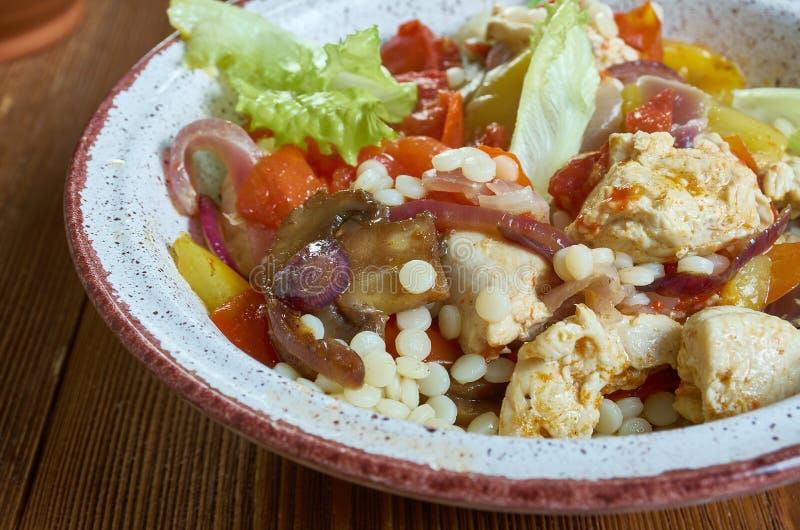 Israel Ptitim Casserole with Chicken and Vegetables Stock Image - Image ...