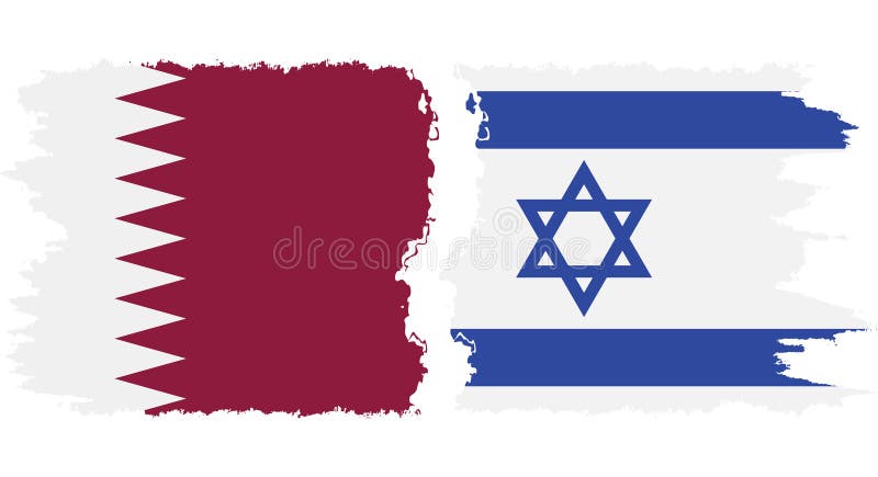 Israel and Qatar Grunge Flags Connection Vector Stock Vector ...