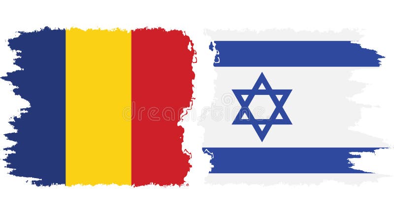 Israel and Romania Grunge Flags Connection Vector Stock Illustration ...