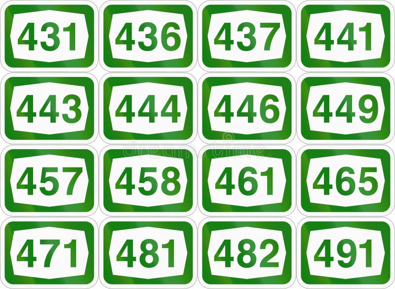Israel Route Shield Collection from 431 To 491 Stock Illustration ...