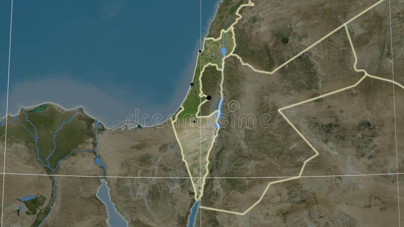 Israel - Satellite. Composition, Borders Stock Illustration ...