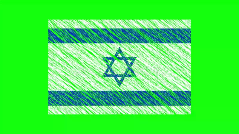 Israel Scribble Animation on Green Screen Background. Looping Seamless ...