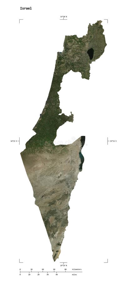 Israel Shape on White. High-res Satellite Stock Illustration ...
