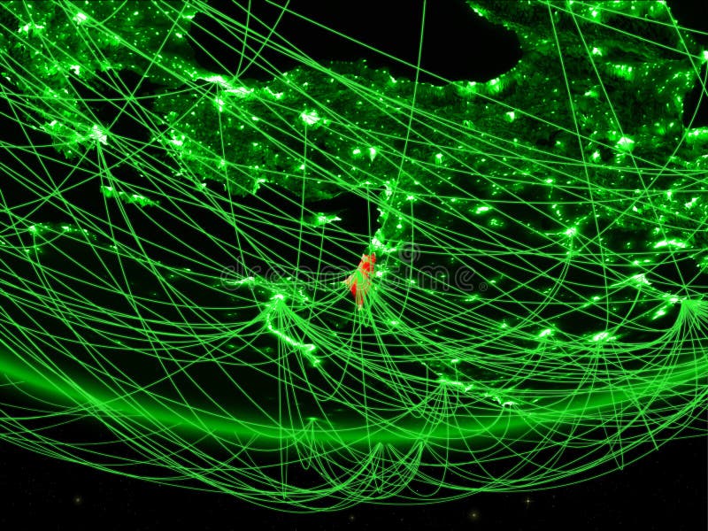 Israel from Space with Network Stock Illustration - Illustration of ...