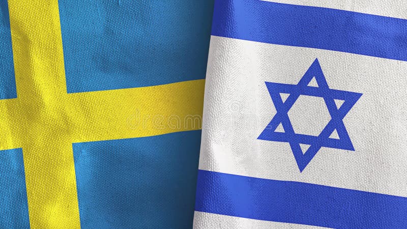Israel Vs Sweden, Swedish Smoky Mystic Flags Placed Side by Side. Thick ...