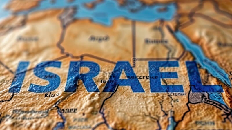 Israel on a World Map. Selective Focus Stock Illustration ...