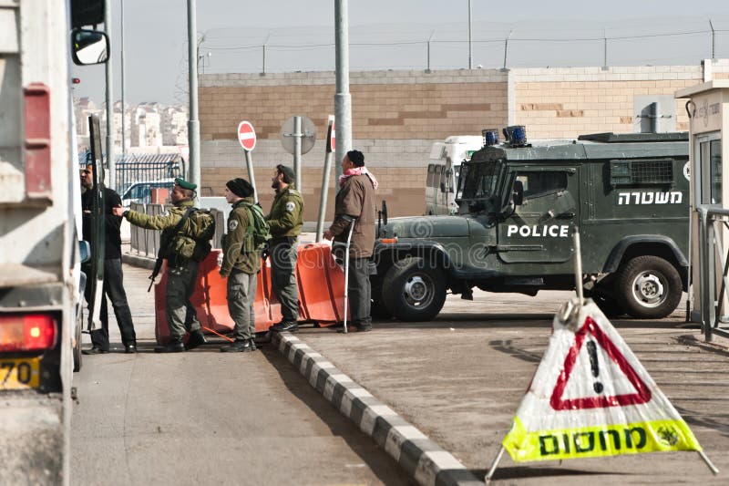 Israeli Checkpoint editorial image. Image of truck, army - 17951865