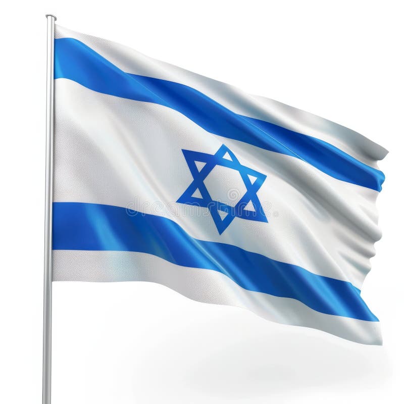 Israeli Flag Waving in Wind Stock Illustration - Illustration of symbol ...
